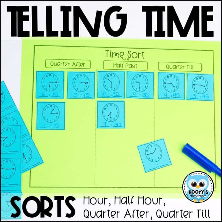 Telling Time Sorts - Hooty's Homeroom
