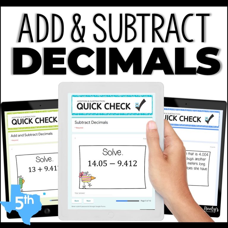Adding and Subtracting Decimals Using Google Forms