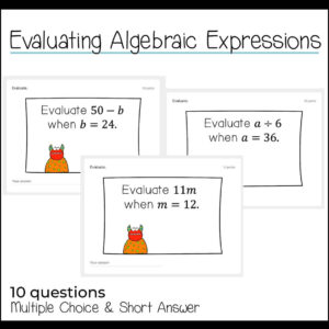 Algebraic Expressions Using Google Forms - Hooty's Homeroom