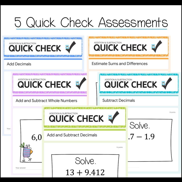 Adding and Subtracting Decimals Using Google Forms