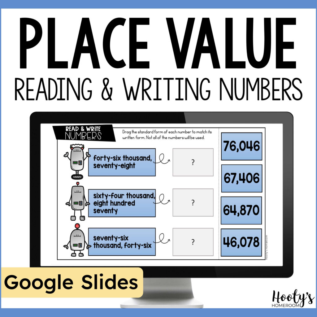 Reading and Writing Numbers Place Value Activities - Hooty's Homeroom