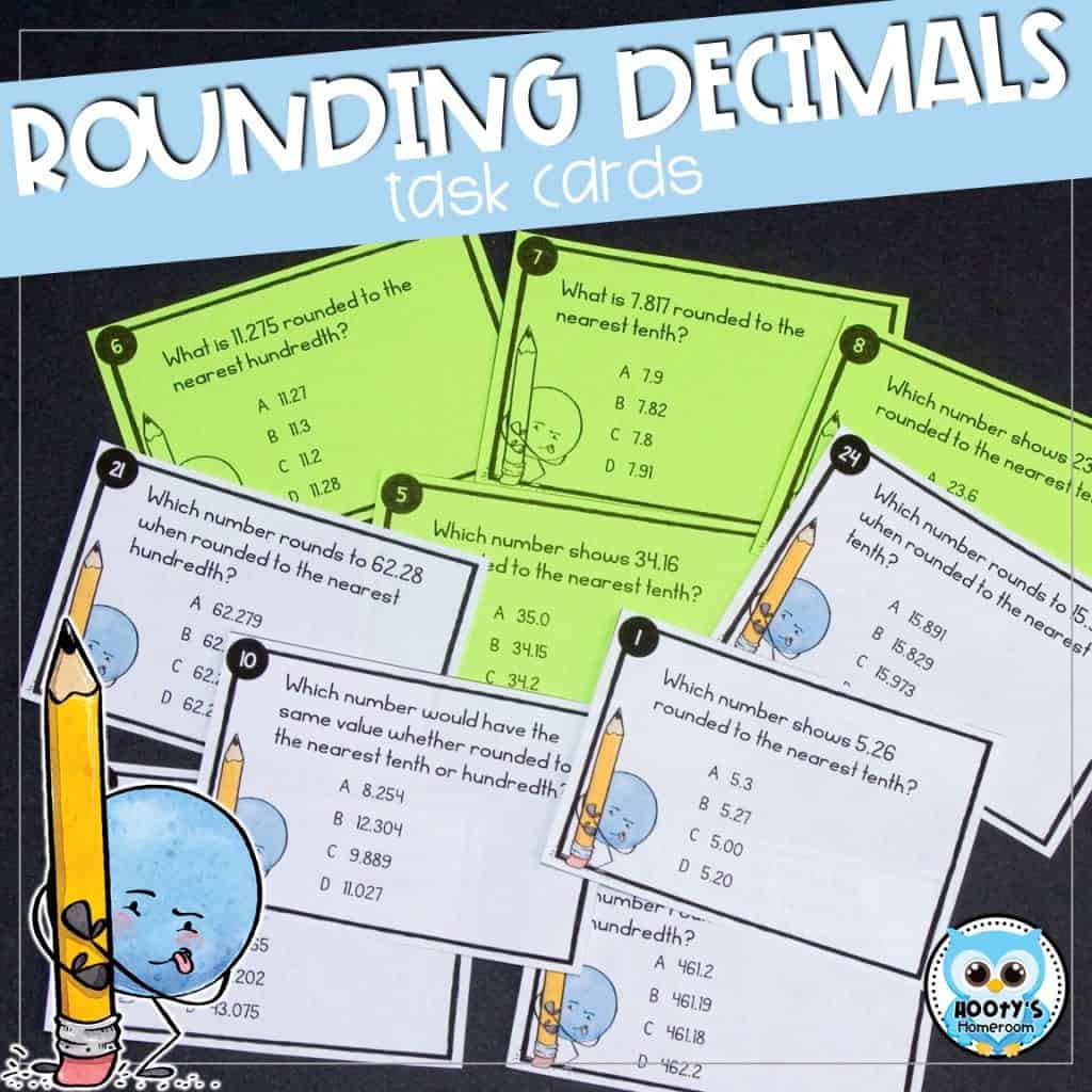 Rounding Decimals Print and Digital Task Cards - Hooty's Homeroom