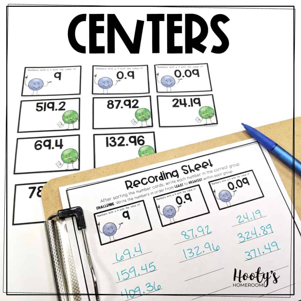 Decimal Place Value Sorts | Hundredths Place - Hooty's Homeroom