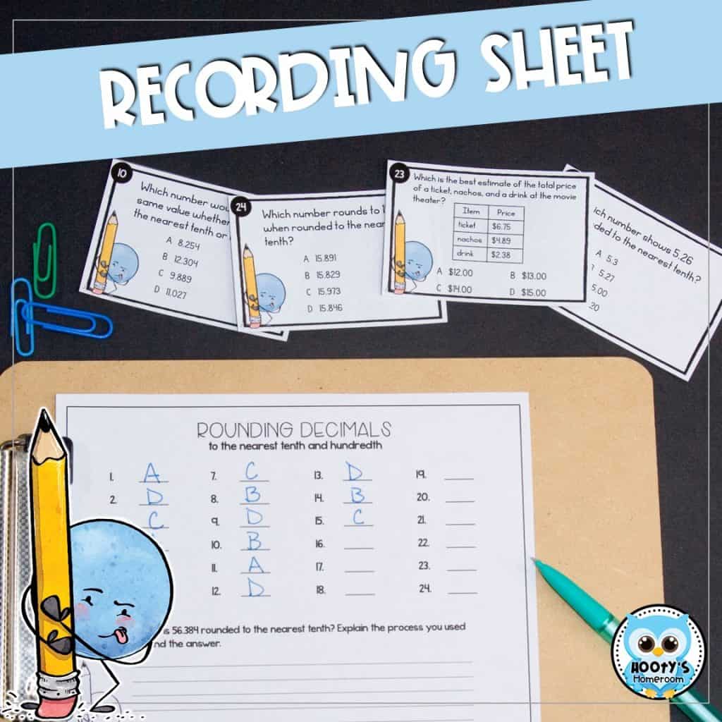 Rounding Decimals Print and Digital Task Cards - Hooty's Homeroom