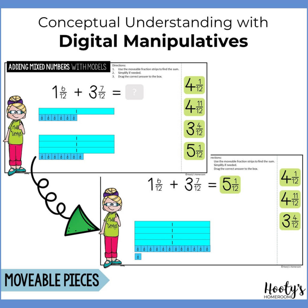 Adding Mixed Numbers Using Google Slides - Hooty's Homeroom