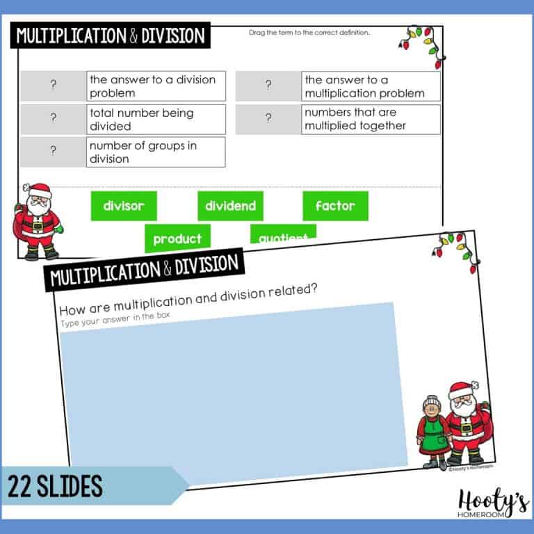 Christmas Multiplication and Division Google Slides
