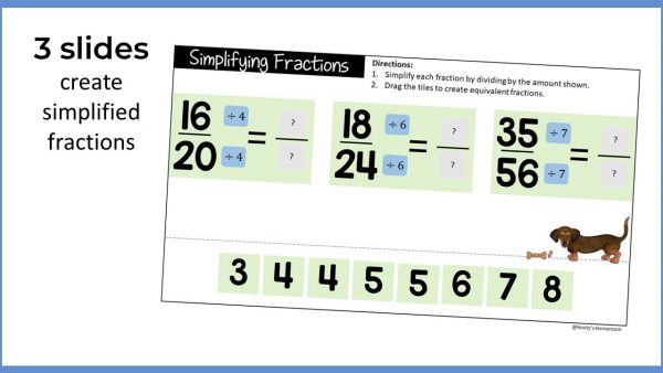 Simplifying Fractions Activities Google Slides