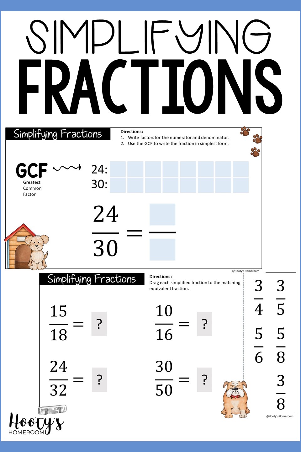 Simplifying Fractions Activities Google Slides