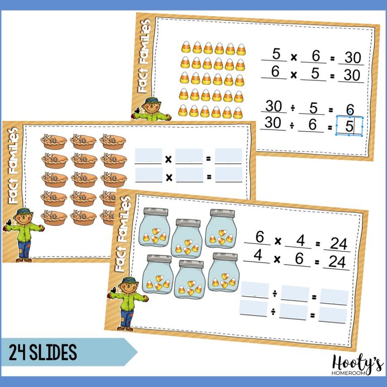 Multiplication and Division Fact Families Google Slides – Fall Fact ...