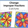 Improper Fractions and Mixed Numbers Color by Number - Hooty's Homeroom