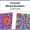 Improper Fractions and Mixed Numbers Color by Number - Hooty's Homeroom