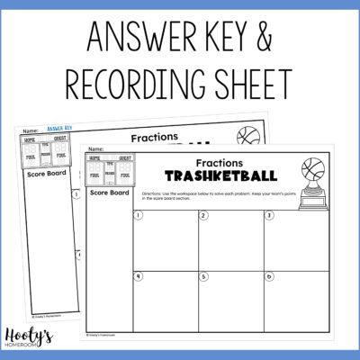 5th Grade Fractions Trashketball – Fractions Review Game - Hooty's Homeroom