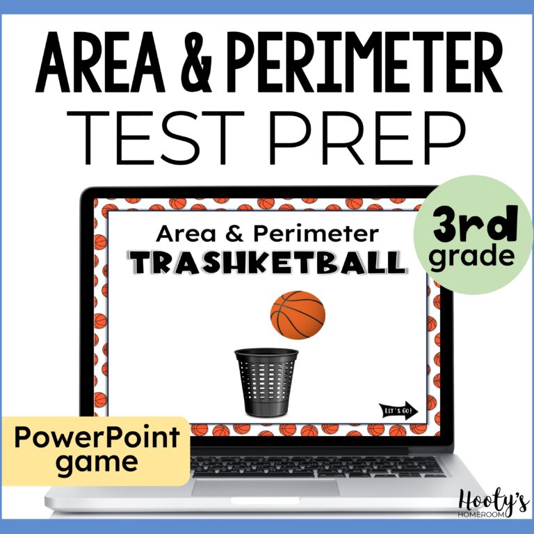 3rd Grade Area and Perimeter Trashketball Review Game - Hooty's Homeroom