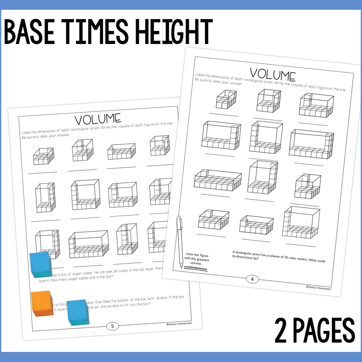 5th Grade Volume Worksheets Hooty s Homeroom