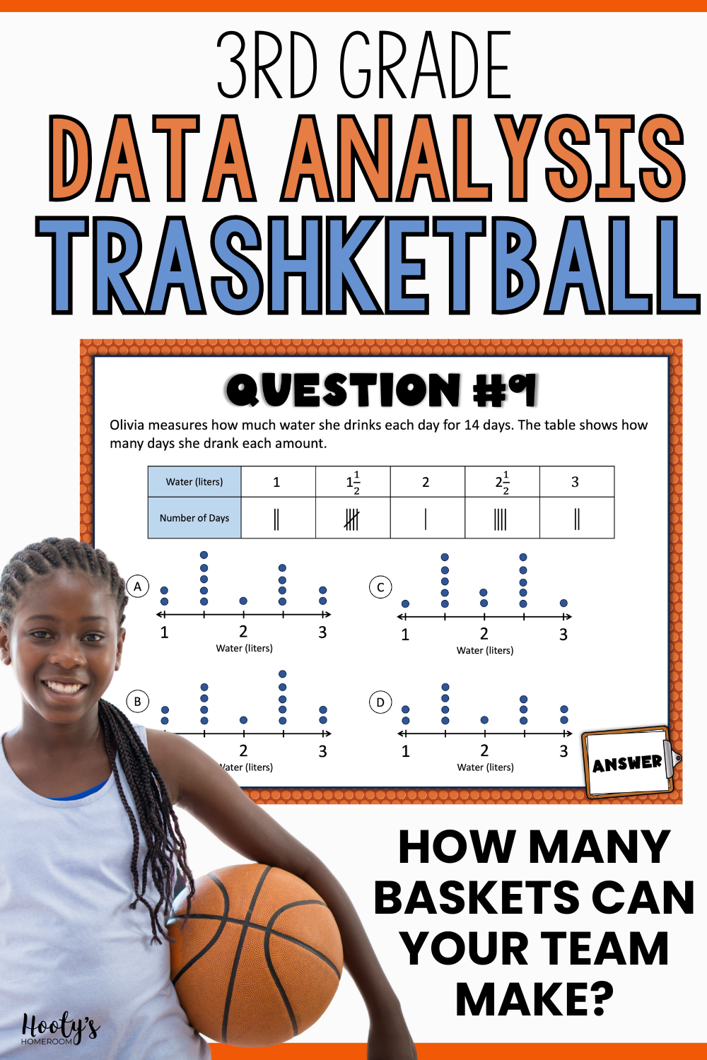 3rd Grade Data Analysis Review Trashketball Game - Hooty's Homeroom