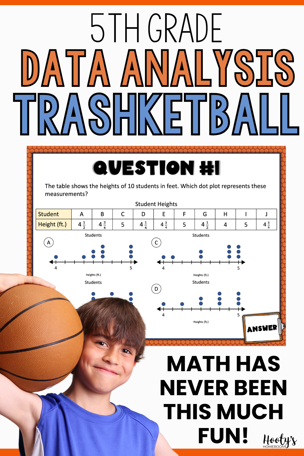 5th Grade Data Analysis Review Trashketball Game - Hooty's Homeroom