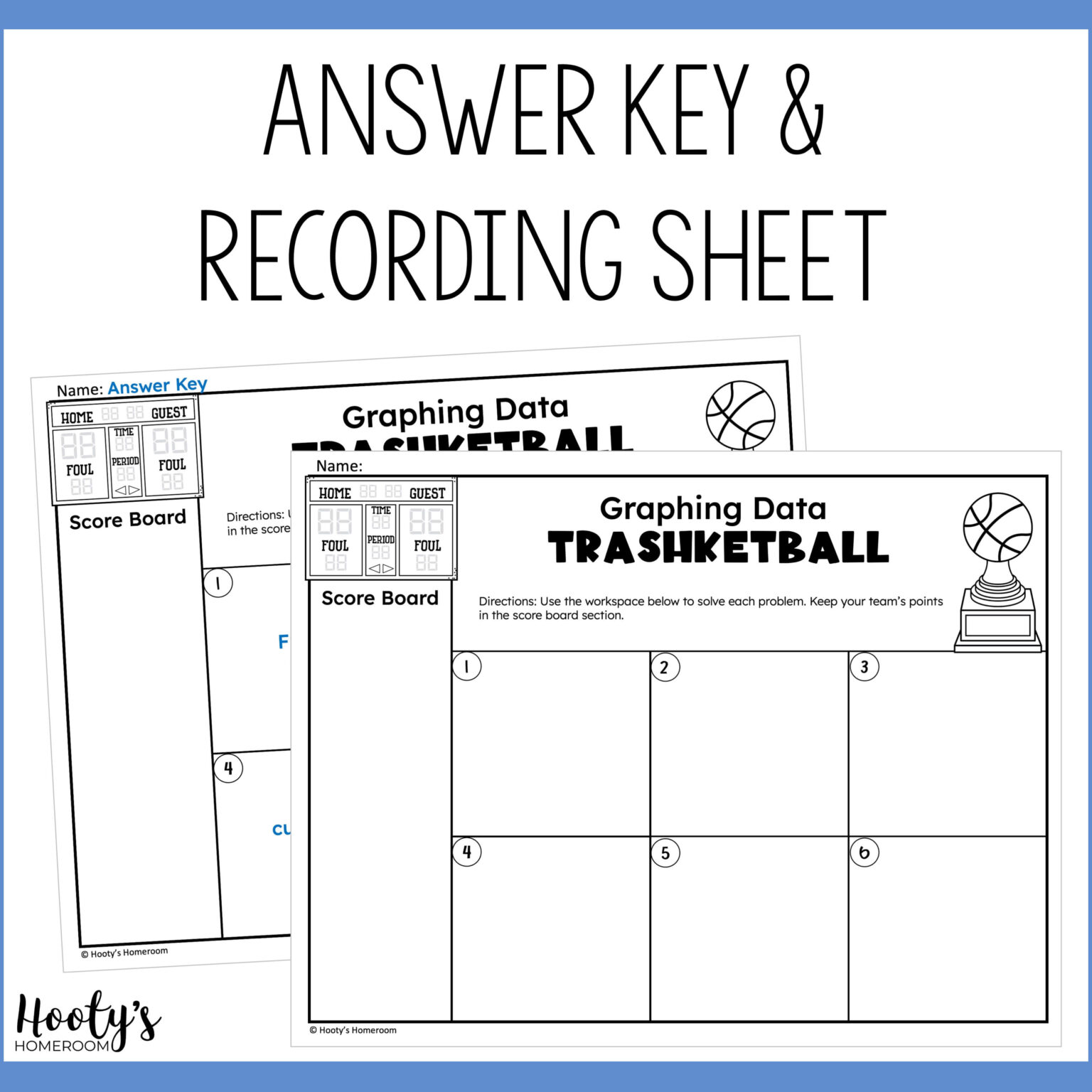 3rd Grade Data Analysis Review Trashketball Game - Hooty's Homeroom