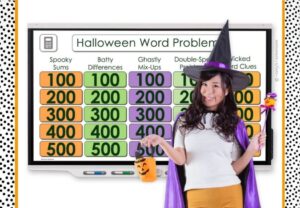 Halloween Math Word Problems for 3rd Grade | Fun Jeopardy Game