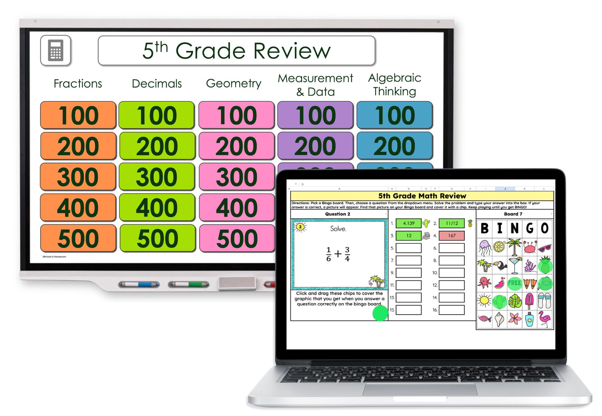 End of Year 5th Grade Math Review Games & Activities